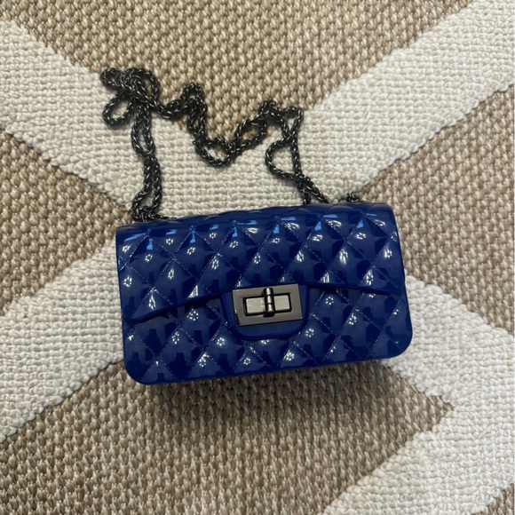 Accessories | Kids Girls Blue Plastic Tuft Diamond Pattern Shopper Bag ...